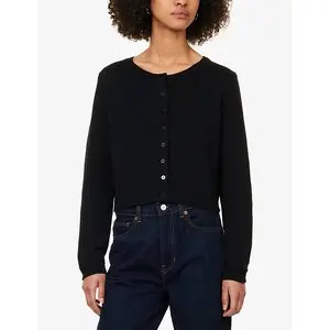 REFORMATION Clara Cotton Knitted Cardigan - Black