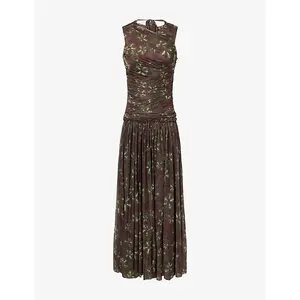 SIEDRES Siedrés Alina Floral-print Open-back Woven Maxi Dress