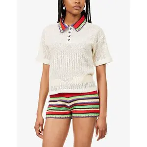 SIEDRES Leo Textured-knit Cotton-blend Polo Shirt
