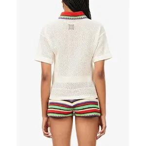 SIEDRES Leo Textured-knit Cotton-blend Polo Shirt