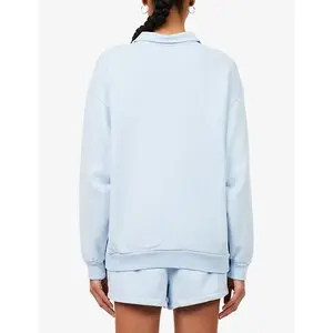 4TH & RECKLESS Cotton-jersey Sweatshirt With Logo Embroidery - Blue