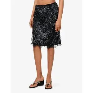 SIEDRES Bianca Sequin-embellished Knee-length Skirt