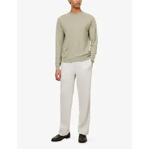 John Smedley Lundy Crewneck Merino-wool Jumper - Thistle Dew