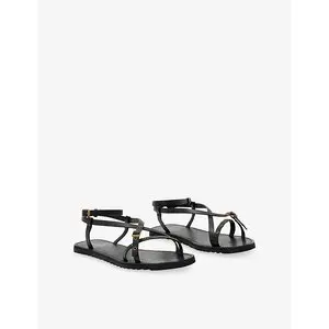 ALLSAINTS Tyla Eyelet Leather Sandals - Black