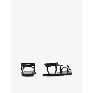 ALLSAINTS Tyla Eyelet Leather Sandals - Black