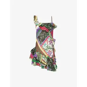SIEDRES Patchwork-print Cotton-blend Mini Dress