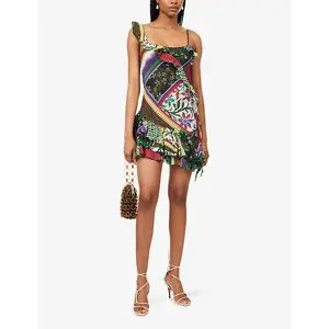 SIEDRES Patchwork-print Cotton-blend Mini Dress