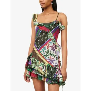 SIEDRES Patchwork-print Cotton-blend Mini Dress