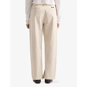 Prada Wide-leg Cotton Trousers - Neutral