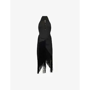 TALLER MARMO Halterneck Swimsuit With Fringed Sarong - Black