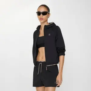 Burberry Stretch Nylon Shorts With Archive Check Taping - Black