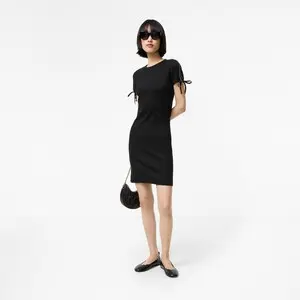 Burberry Ribbed Cotton Dress With Check Trim