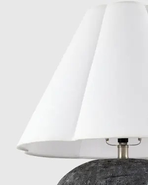 Quince Rustic Cement Table Lamp With Fluted Shade