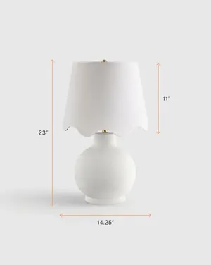 Quince Coastal Ceramic Table Lamp With Scallop Shade