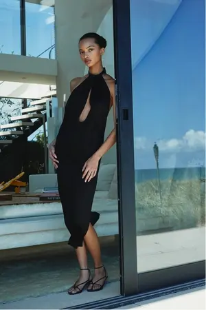 Yigal Azrouël Keyhole Halter Dress - Black