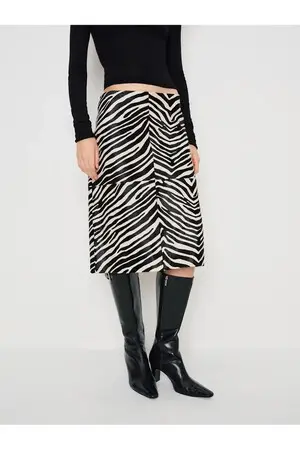 Veda Barrow Zebra Calf Hair Skirt