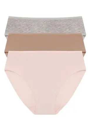 Natori Bliss Bare Cotton Hipster 3-Pack Grey