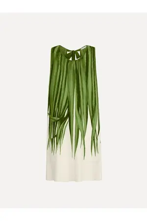 Oscar De La Renta Palm Leaves Jacquard Shift Dress - Red