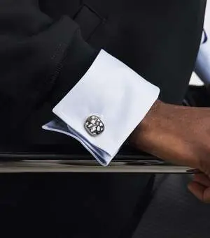 Tateossian Sterling Silver And Fossil Palm Cufflinks