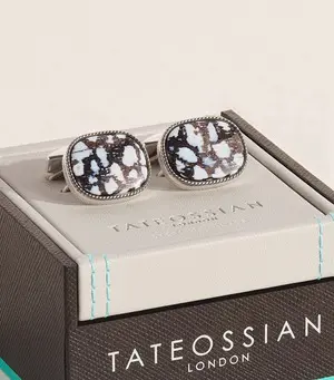 Tateossian Sterling Silver And Fossil Palm Cufflinks
