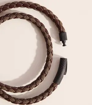 Tateossian Leather Braided Bracelet - Brown