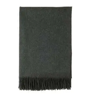 Harrods Cashmere Fringed Throw - Grey