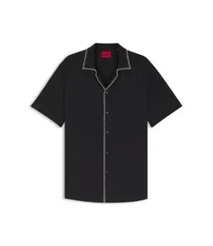 Hugo Relaxed-fit Shirt In Cotton Seersucker