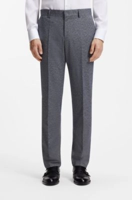BOSS Two-piece Regular-fit Suit In Stretch Boucl - Dark Blue