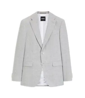 BOSS Slim-fit Puppytooth Blazer - Light Grey