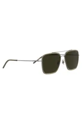 Hugo Acetate Sunglasses With Metal Trims