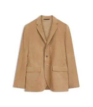 BOSS Suede Blazer With Amf Stitching - Beige