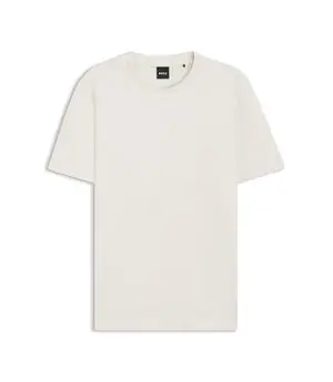 BOSS Bubble-jacquard Structure T-shirt In A Cotton Blend - White