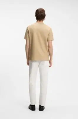 Hugo Cotton-blend T-shirt With Creased Effect - Beige