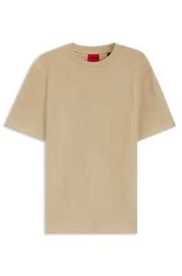 Hugo Cotton-blend T-shirt With Creased Effect - Beige