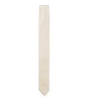 BOSS Jacquard-pattern Silk-blend Tie - Light Beige