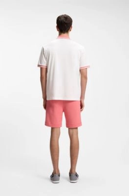 BOSS Cotton-jersey Polo Shirt With Stripe Trims - White