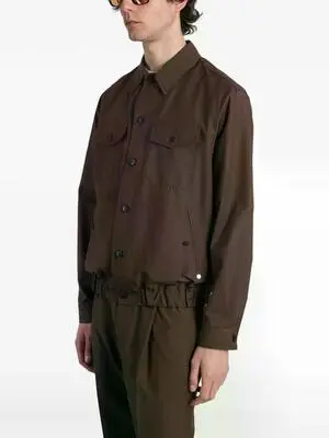 GREYED Elasticated-hem Button-up Jacket