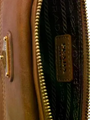 Prada Nappa Leather Wallet With Shoulder Strap - Brown