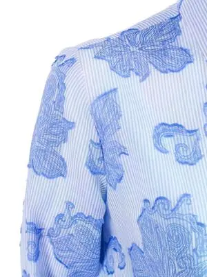 MAZZARELLI Damask-pattern Striped Shirt