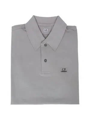 C.P. COMPANY Logo-embroidered Polo Shirt - Grey