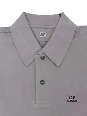 C.P. COMPANY Logo-embroidered Polo Shirt - Grey
