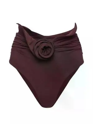 Magda Butrym Flower-motif Ruched Bikini Bottom - Red