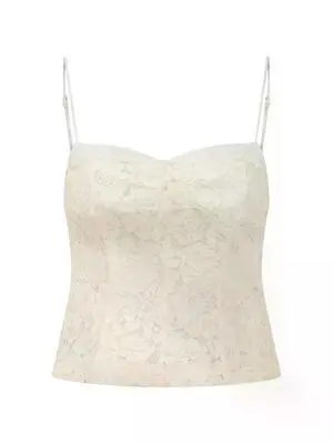 Pinko Lace-overlay Corset Top - Neutrals