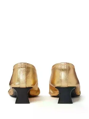 Stella McCartney Elsa Metallic Kitten Heel Pumps - Gold