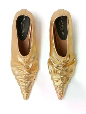 Stella McCartney Elsa Metallic Kitten Heel Pumps - Gold