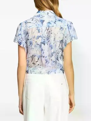 Cinq À Sept Marianna Heirloom Petals Flutter-sleeve Blouse