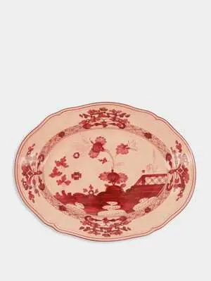 GINORI 1735 Oriente Italiano Oval Flat Platter - Red