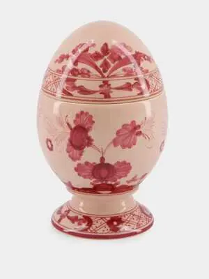 GINORI 1735 Oriente Italiano Vermiglio Porcelain Egg Cup With Cover - Red