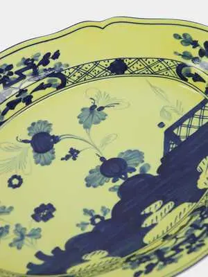 GINORI 1735 Oriente Italiano Flat Oval Platter - Yellow