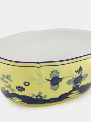GINORI 1735 Oriente Italiano Oval Salad Bowl - Yellow